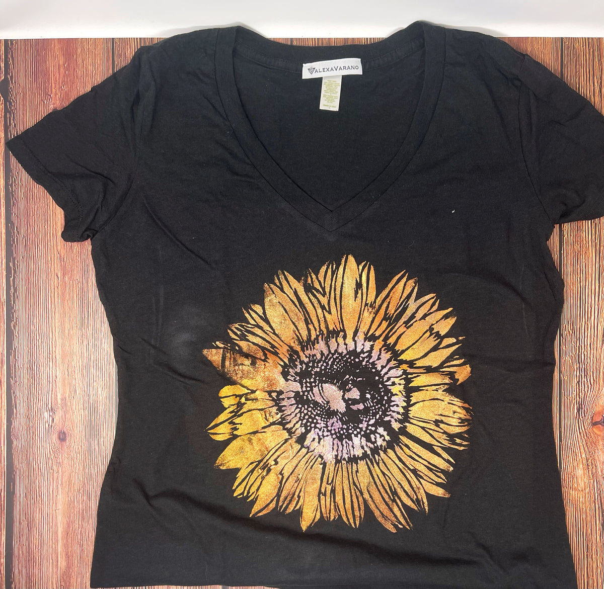 Sunflower Hand Painted Hemp V Neck – Third Wolf - Alexa Varano