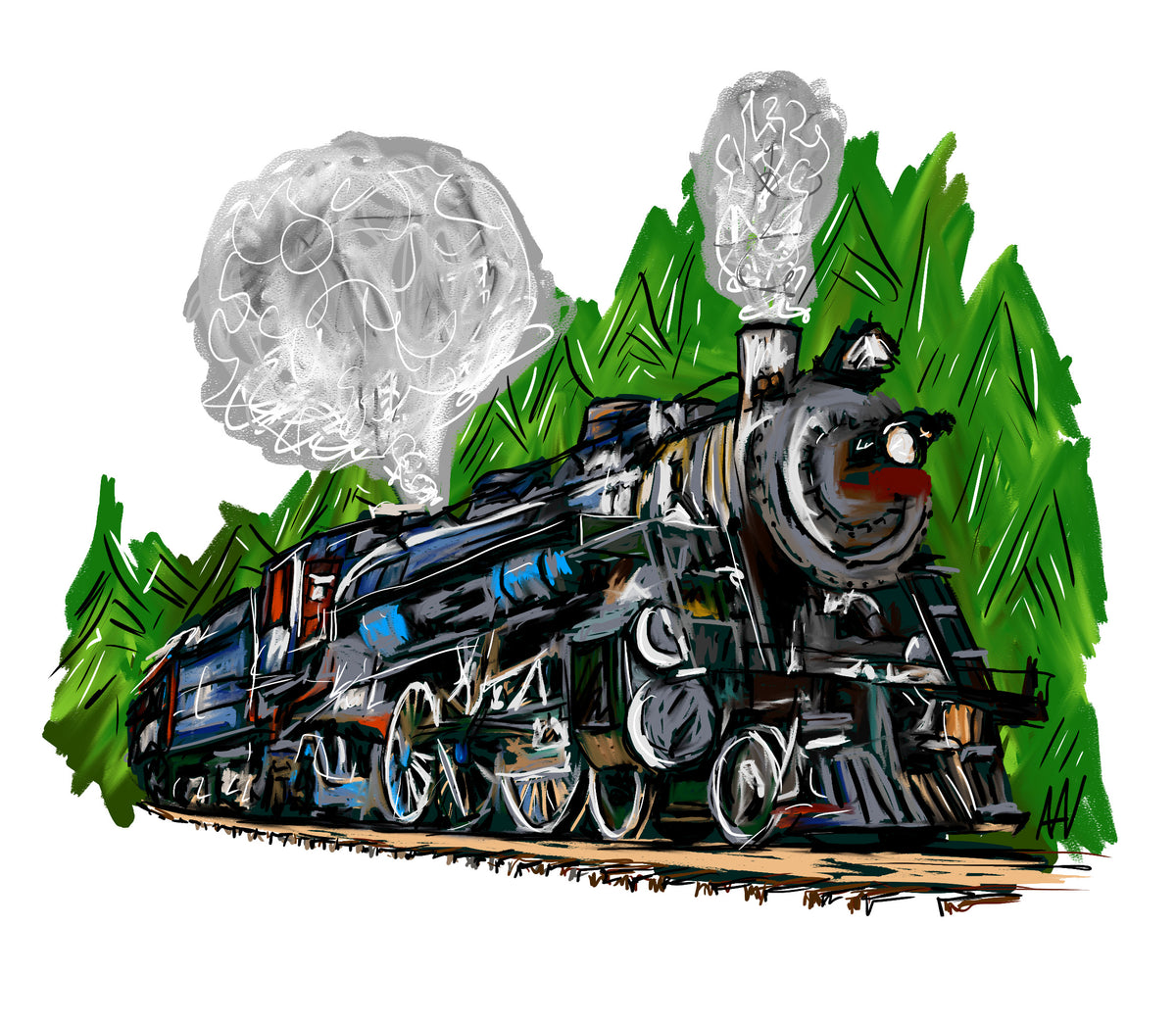 Old Locomotive Print – Third Wolf - Alexa Varano