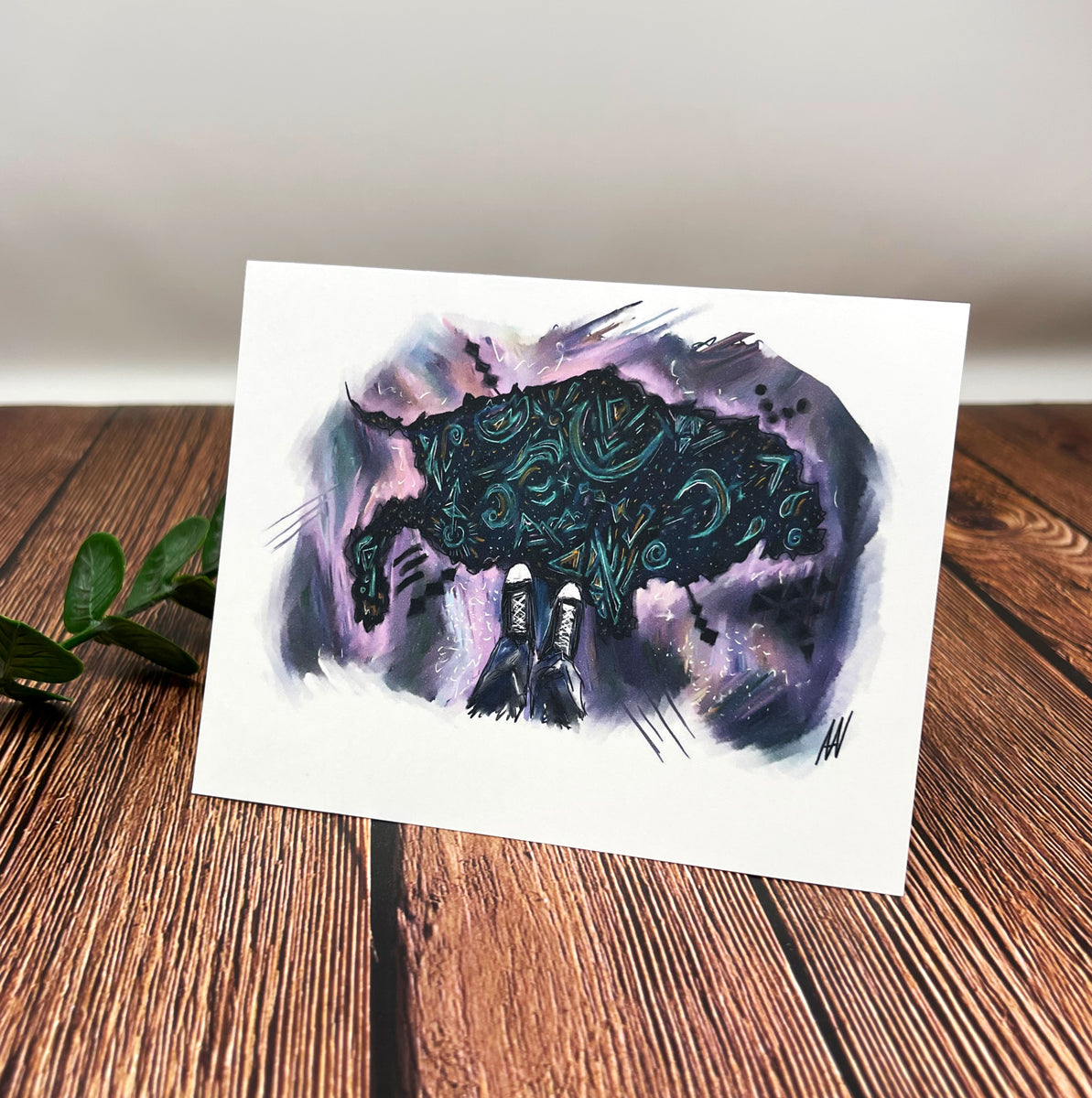 Magic Puddle Painting Note Card – Third Wolf - Alexa Varano